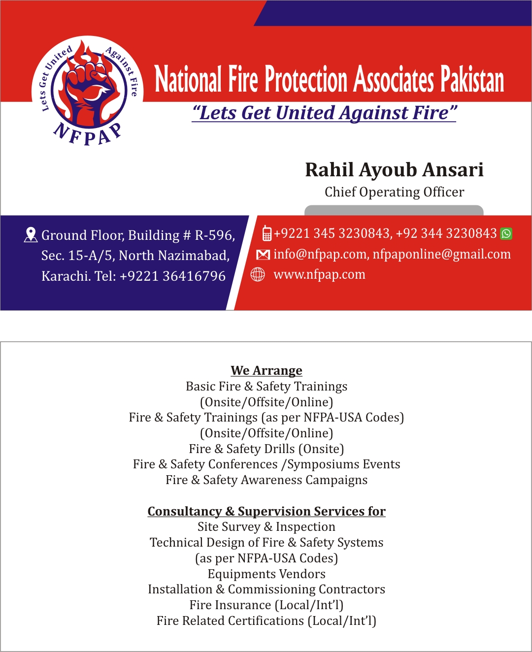 NATIONAL FIRE PROTECTION ASSOCIATES OF PAKISTAN – Excel Industrial Services